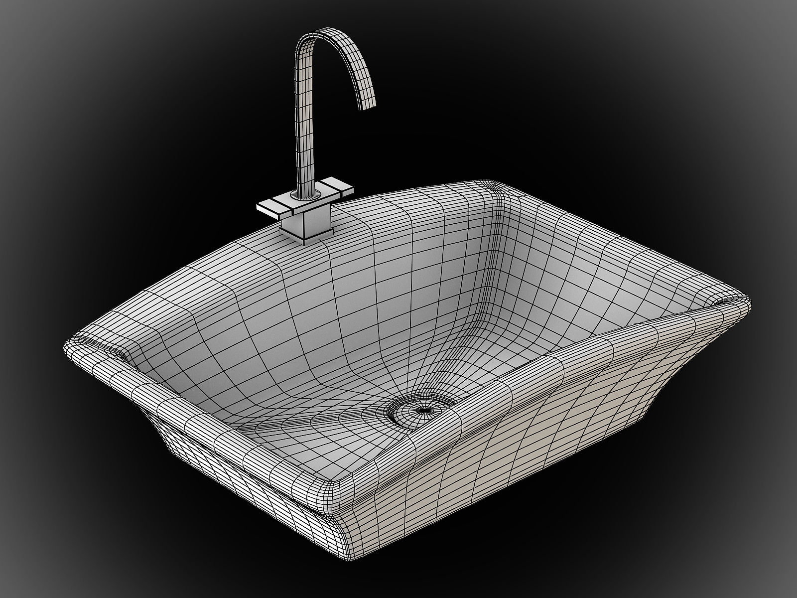 3ds max ceramic basin faucet