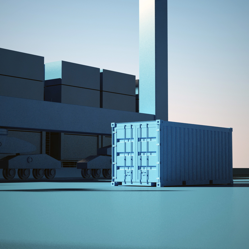 3d container terminal scene