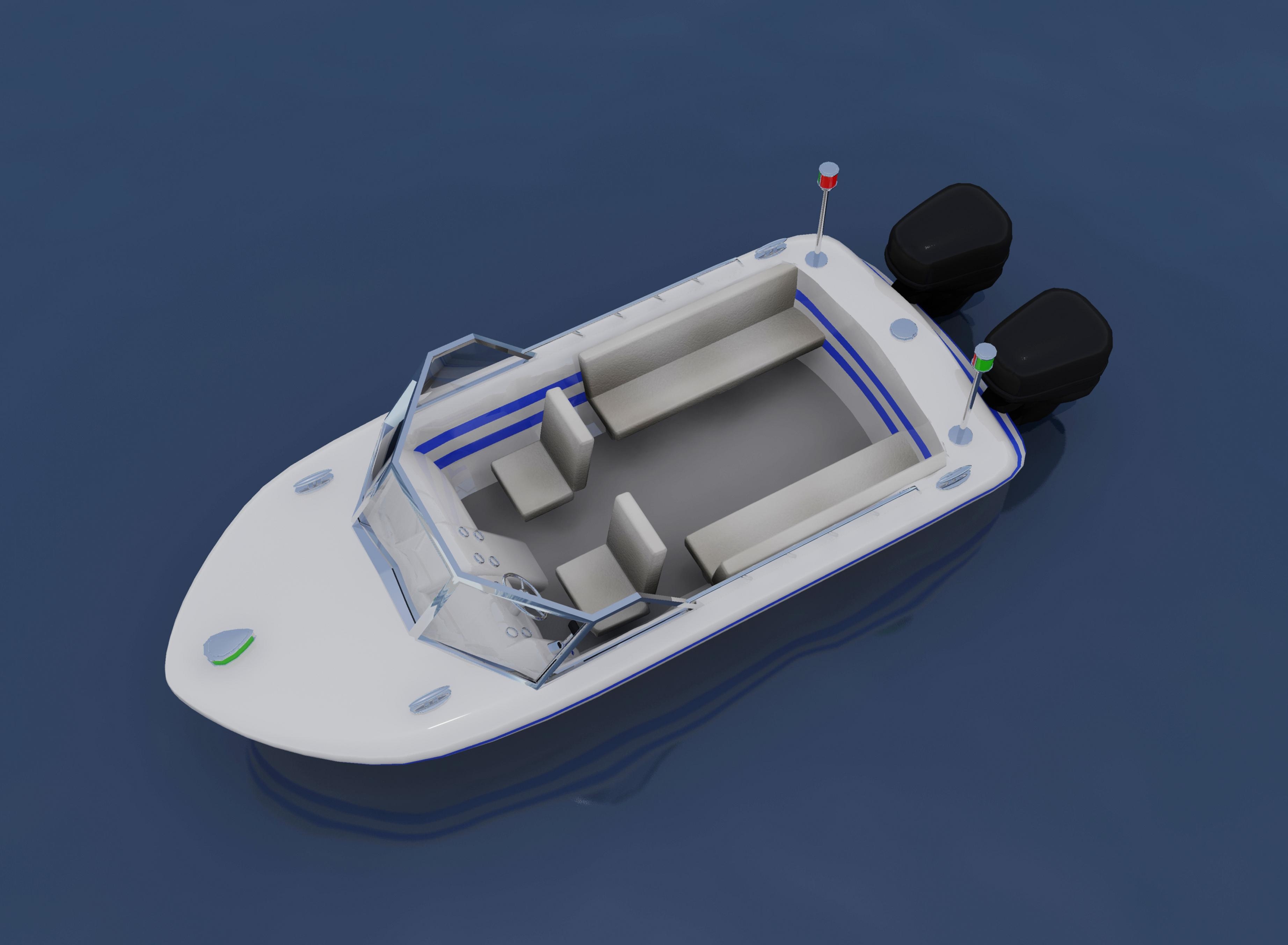 3d speed boat model