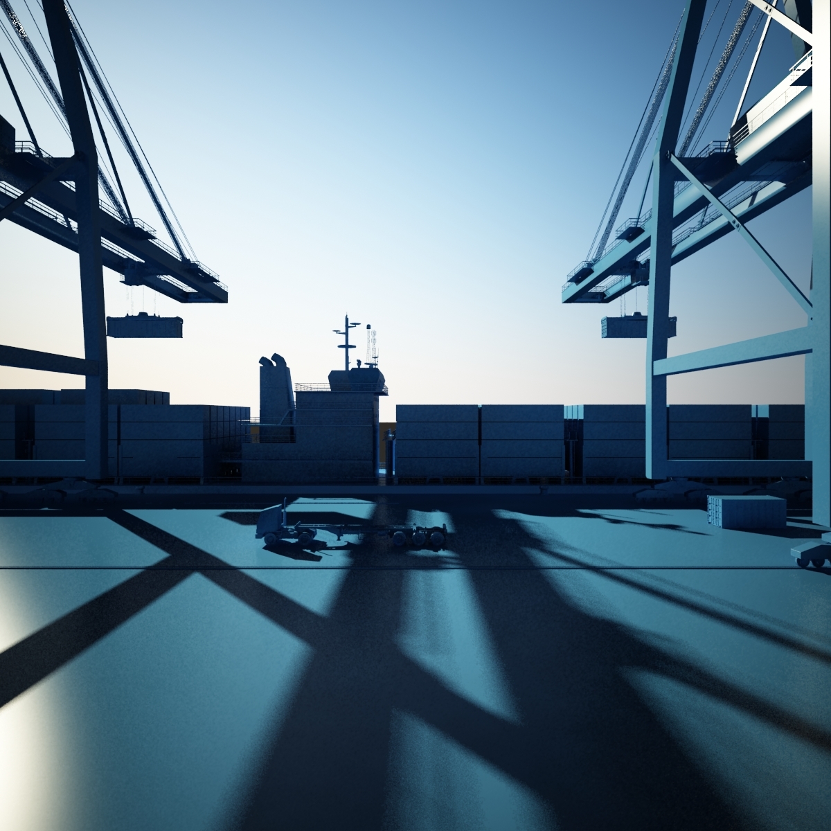 3d container terminal scene