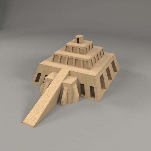 ziggurat pyramide 3d model