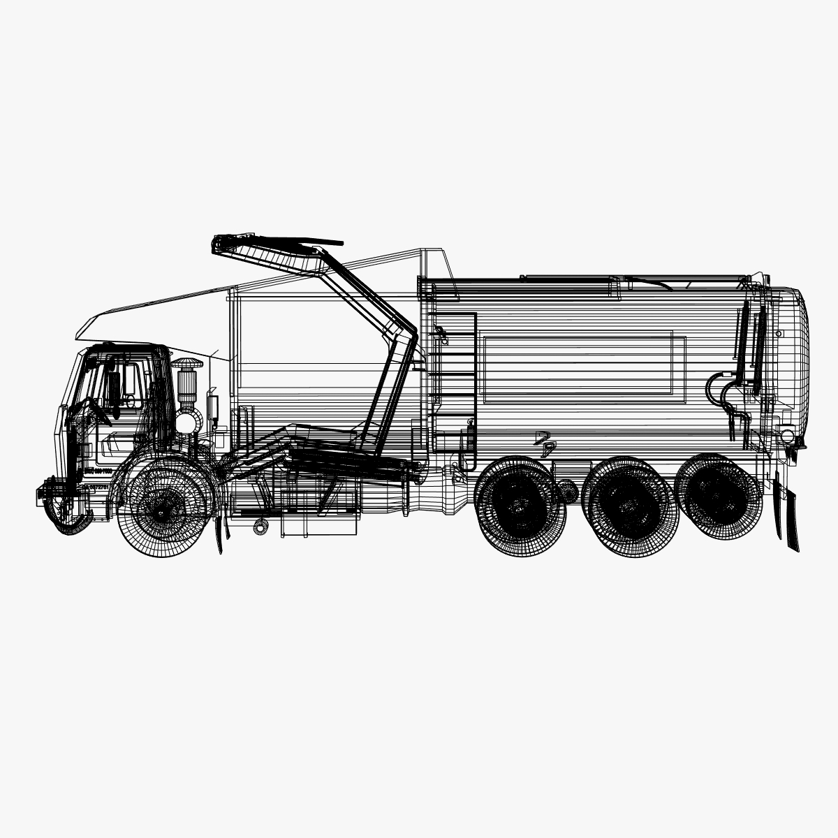 3d model garbage truck