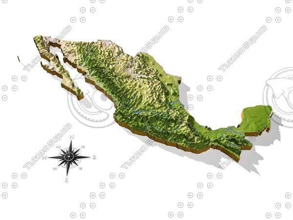 mexico resolution relief maps 3d model