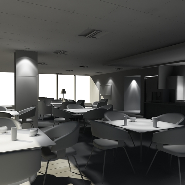 cafe cafeteria 3d model