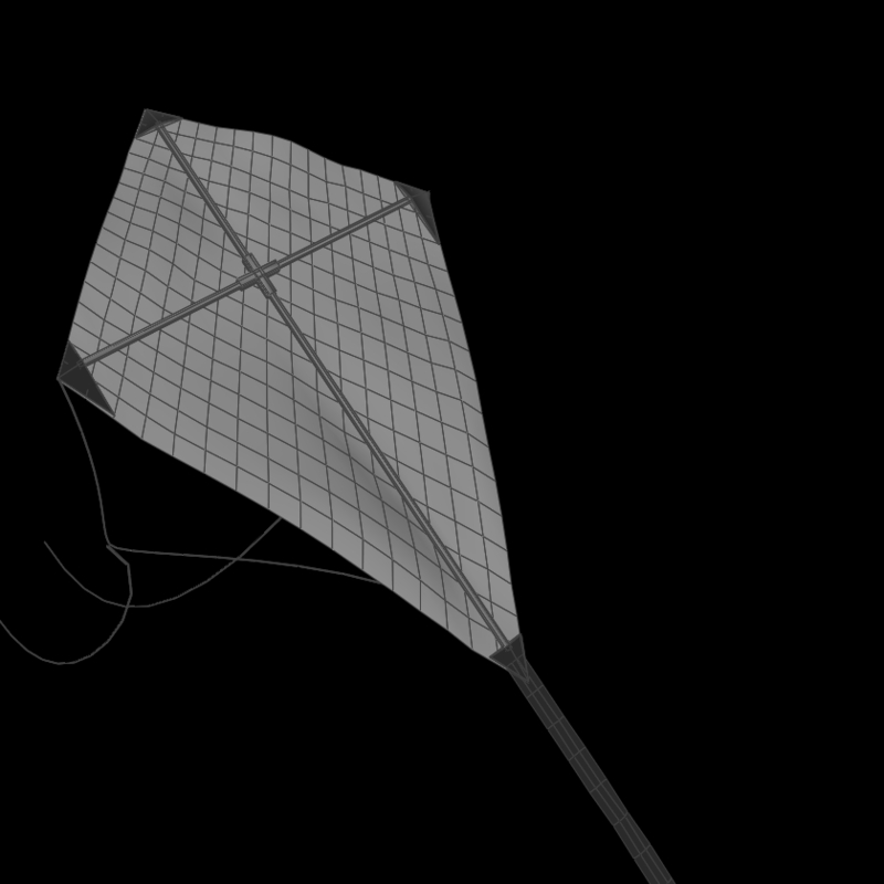 3d model kite wind