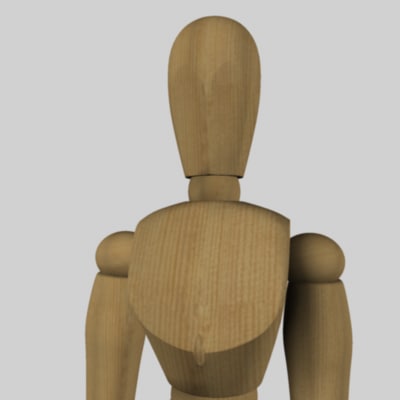 3d model wooden artist mannequin