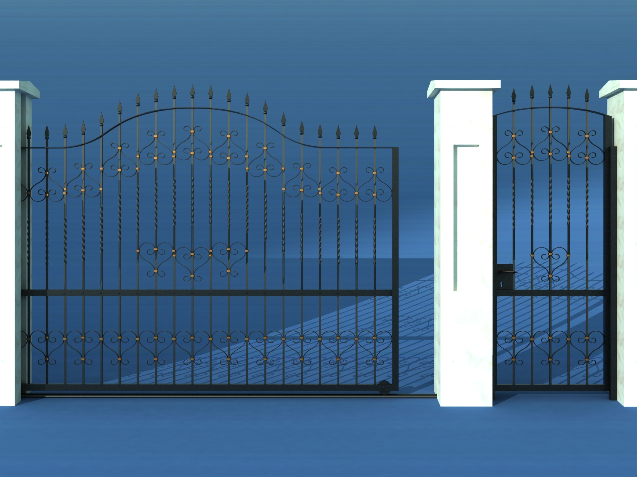 3d wrought gate fence