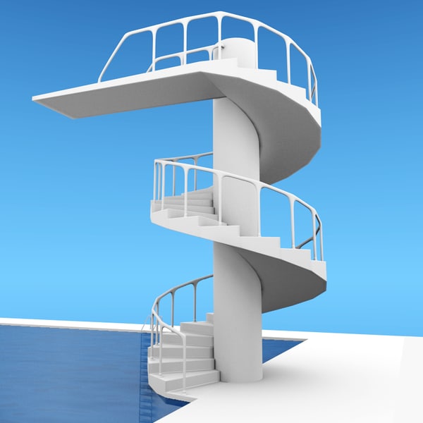 3d swimming pool diving platform