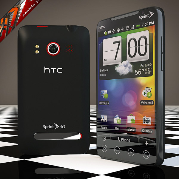 htc evo 4g cell phone 3d model