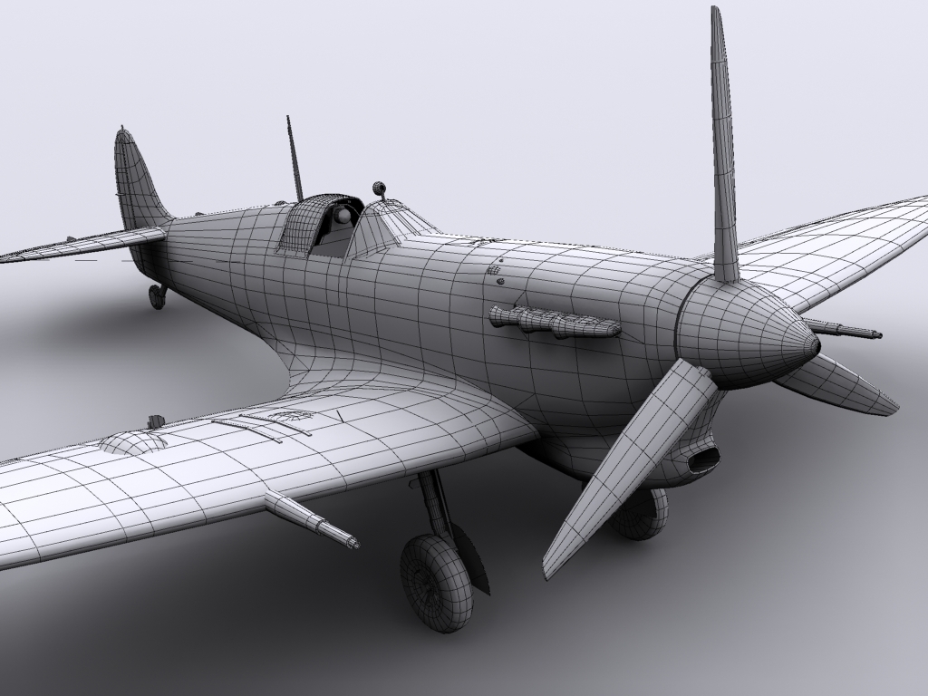 supermarine spitfire fighter 4th 3d model