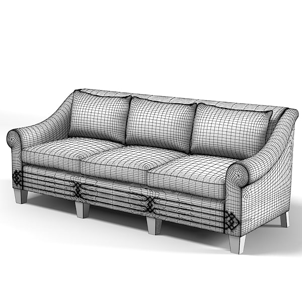 3d model sofa leather traditional