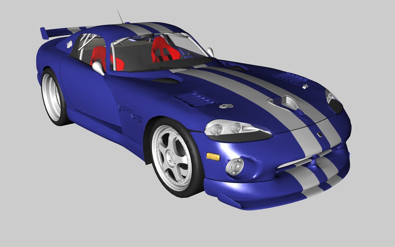 3d blue dodge viper gts