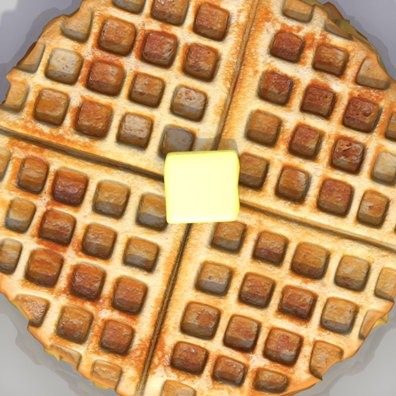 3d model waffle breakfast