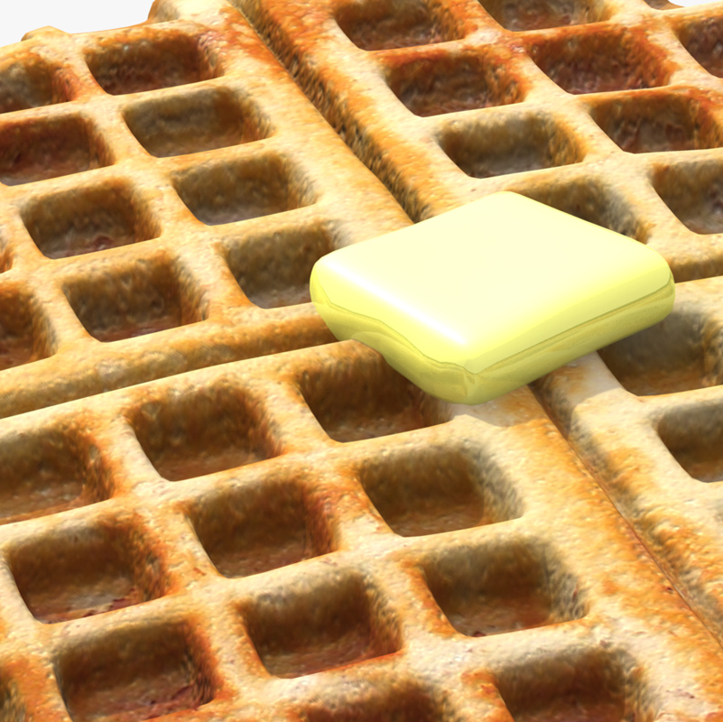 3d model waffle breakfast