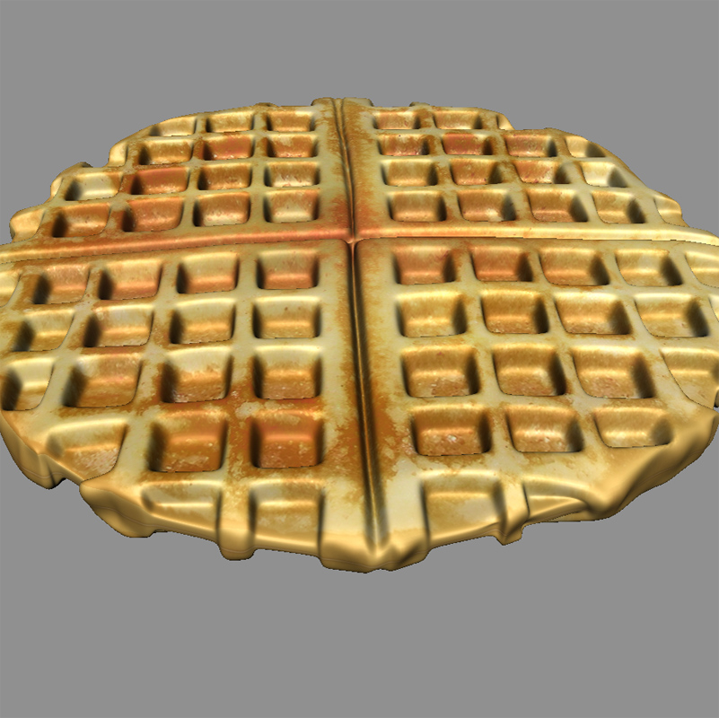 3d model waffle breakfast