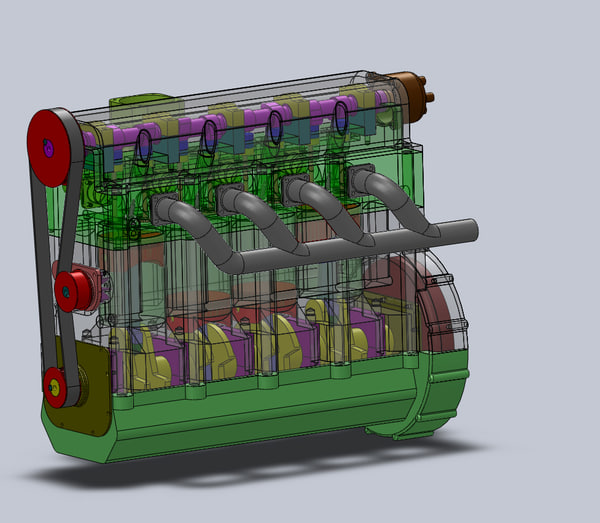 3ds internal combustion engine solidworks