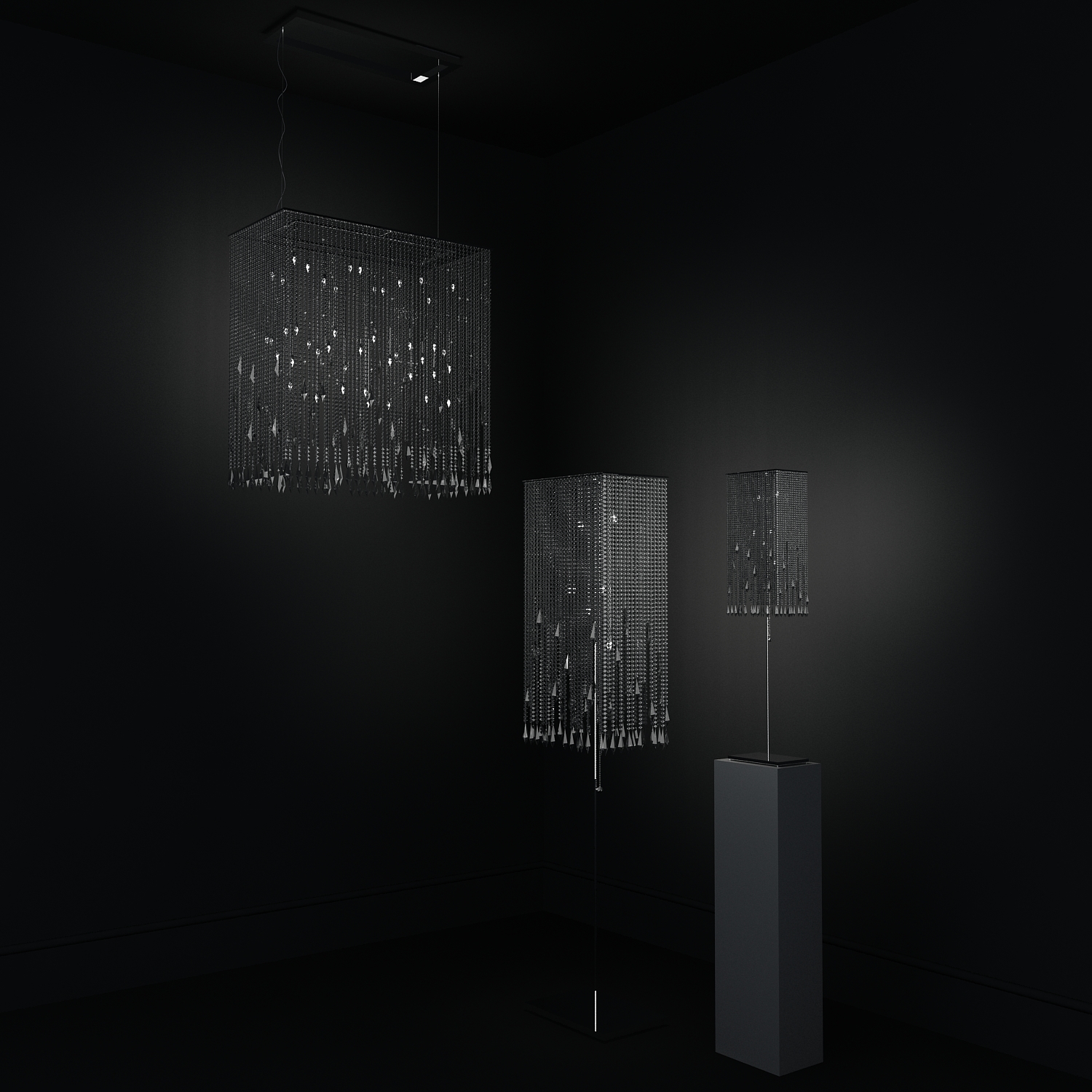 3d modern crystal lighting set