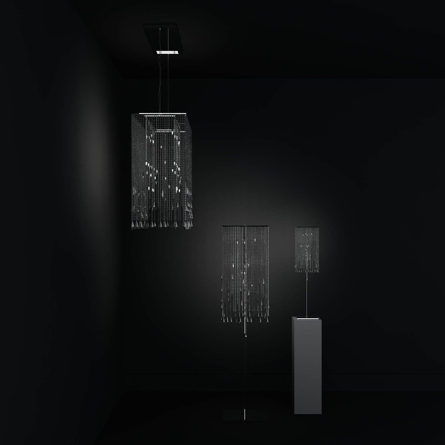 3d modern crystal lighting set