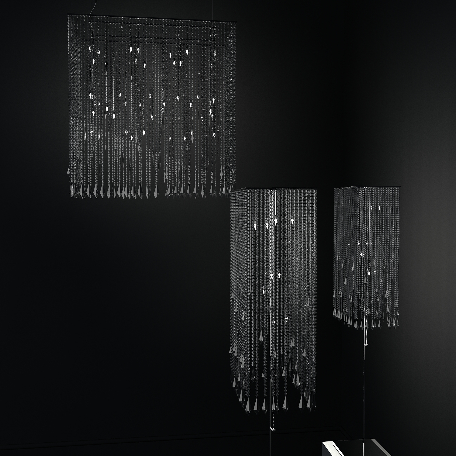 3d modern crystal lighting set