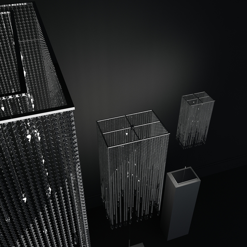 3d modern crystal lighting set