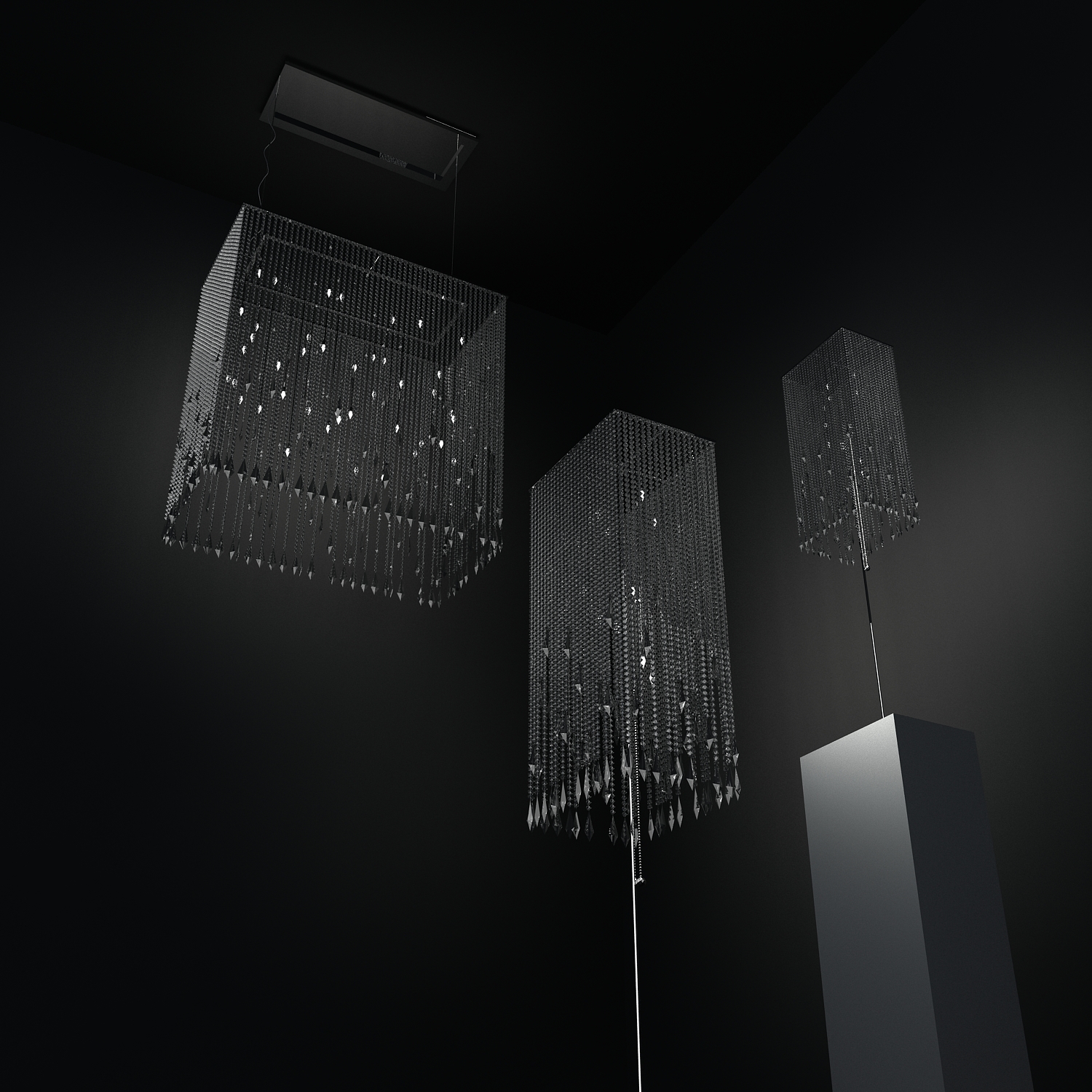 3d modern crystal lighting set