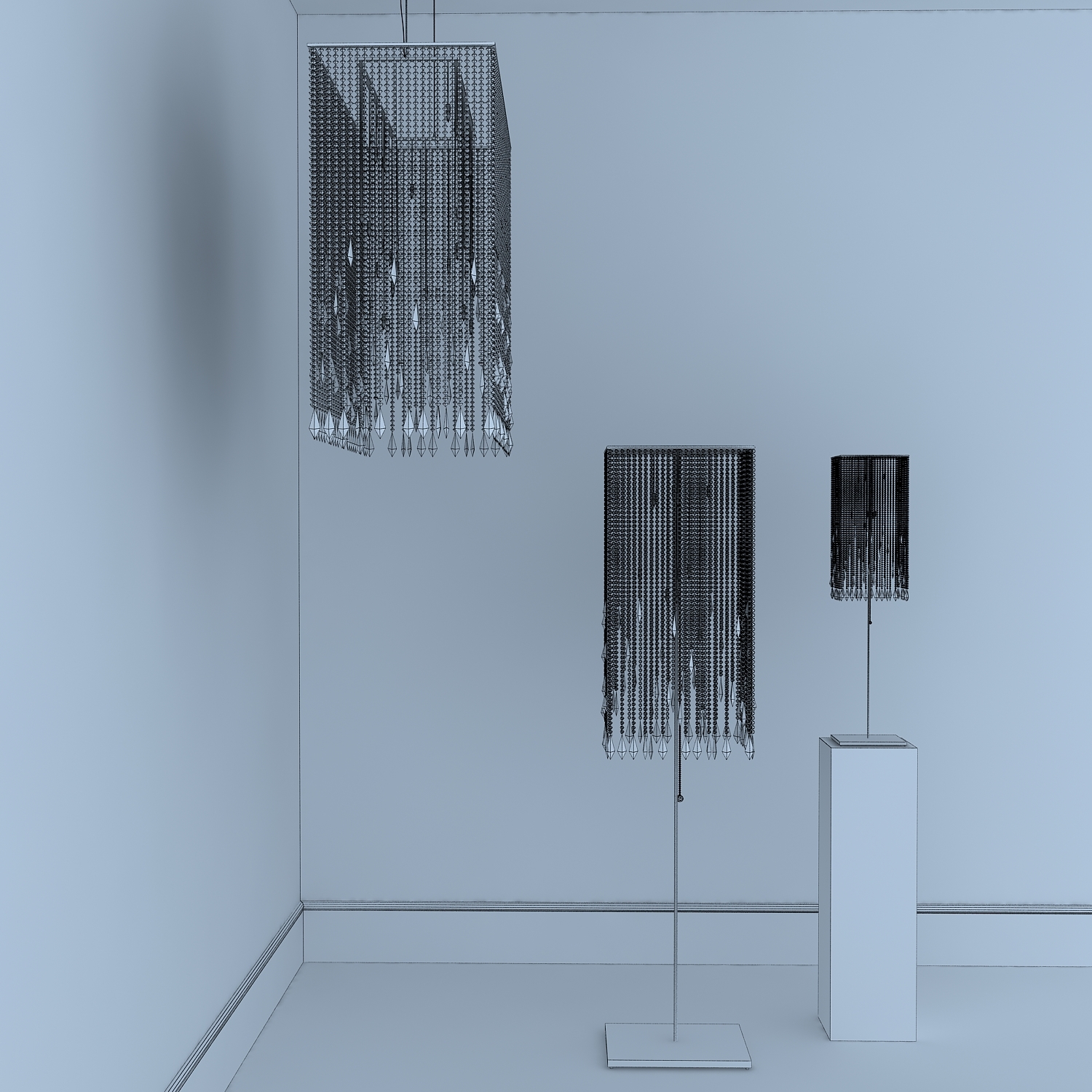 3d modern crystal lighting set