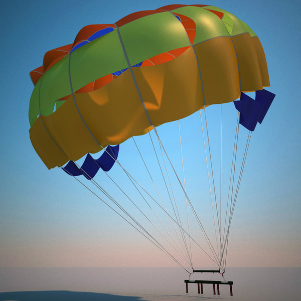 parachute modelled drop 3d 3ds