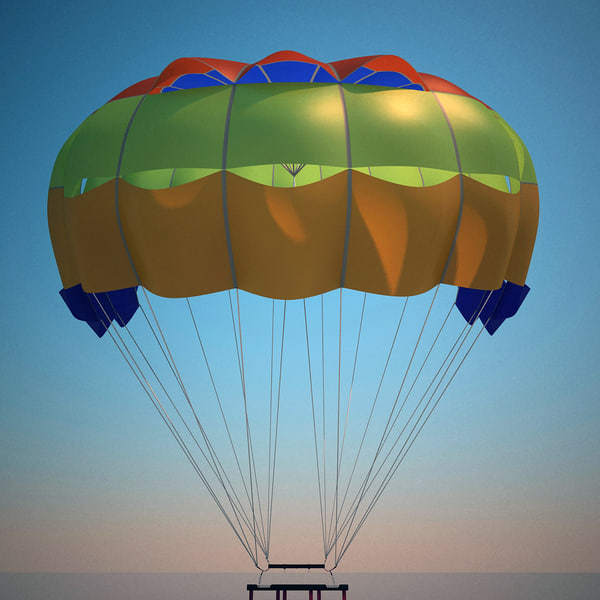 parachute modelled drop 3d 3ds