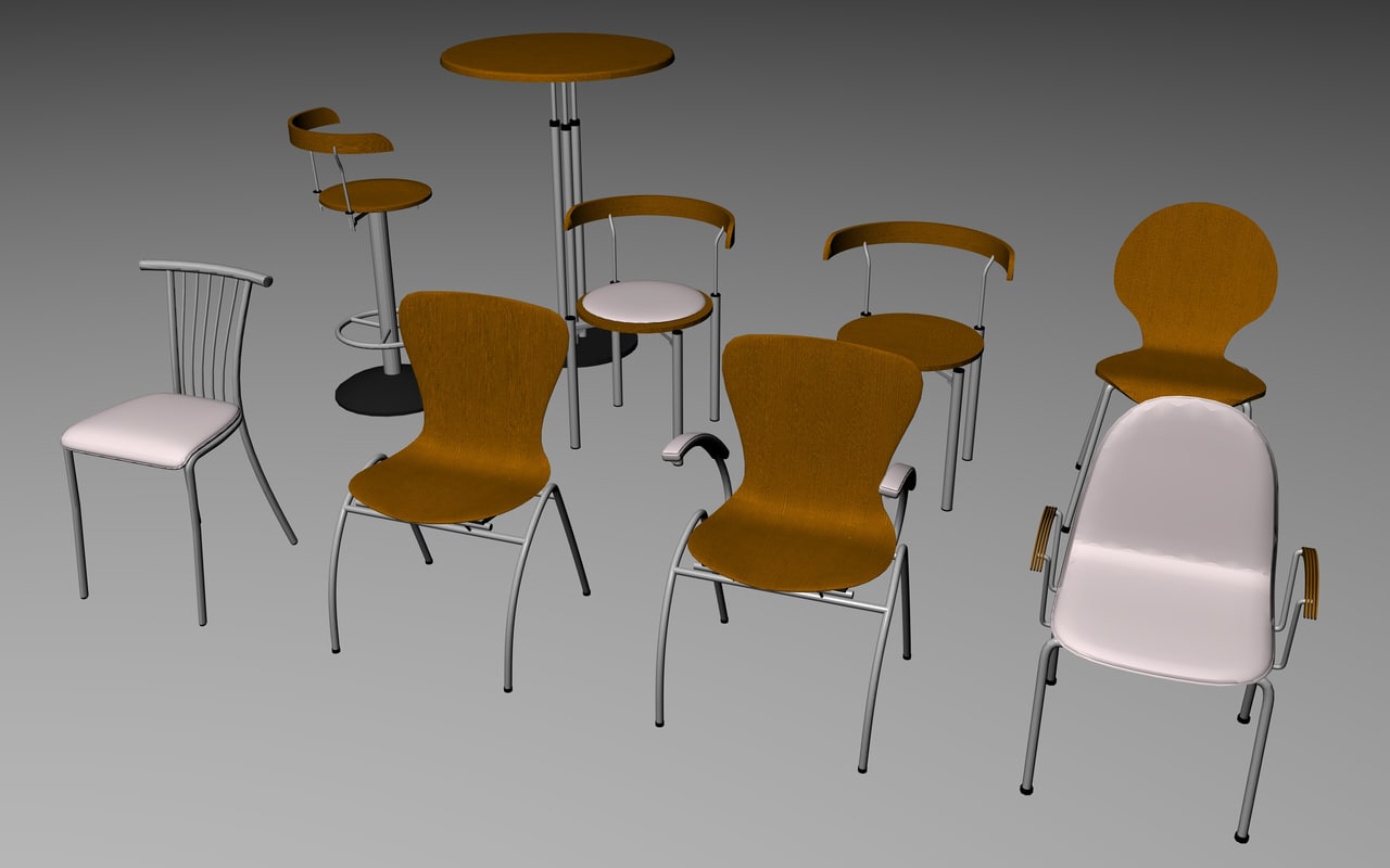 group chairs 3d model