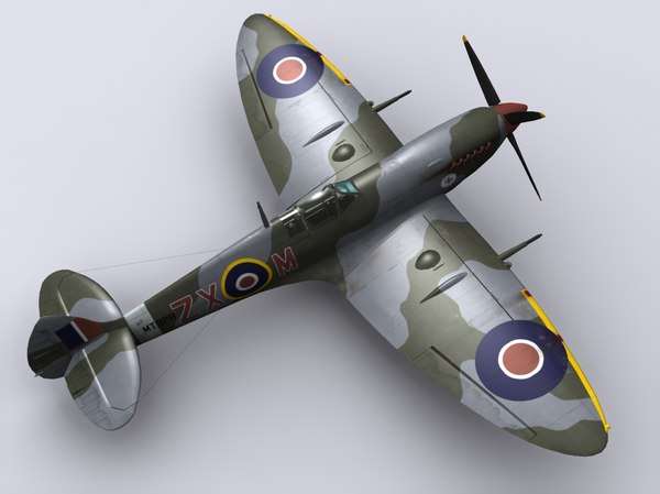 supermarine spitfire fighter 4th 3d model