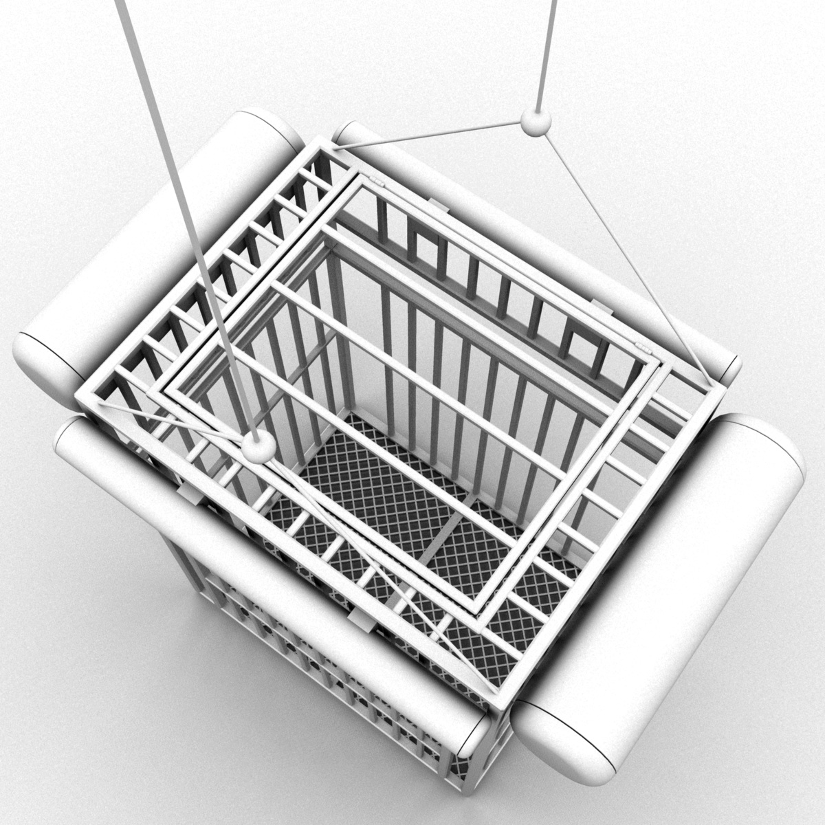 shark cage 3d obj