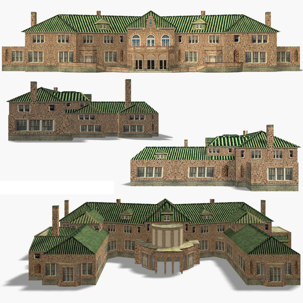 3d model of historical victorian manor house