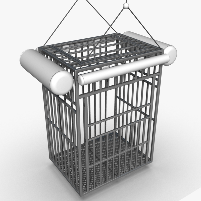 shark cage 3d obj