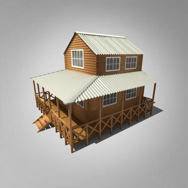 3d model wood house