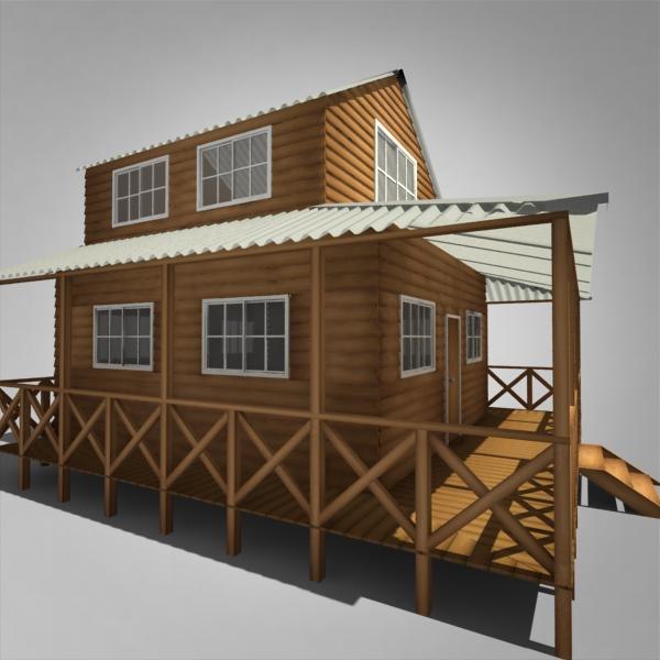 3d model wood house