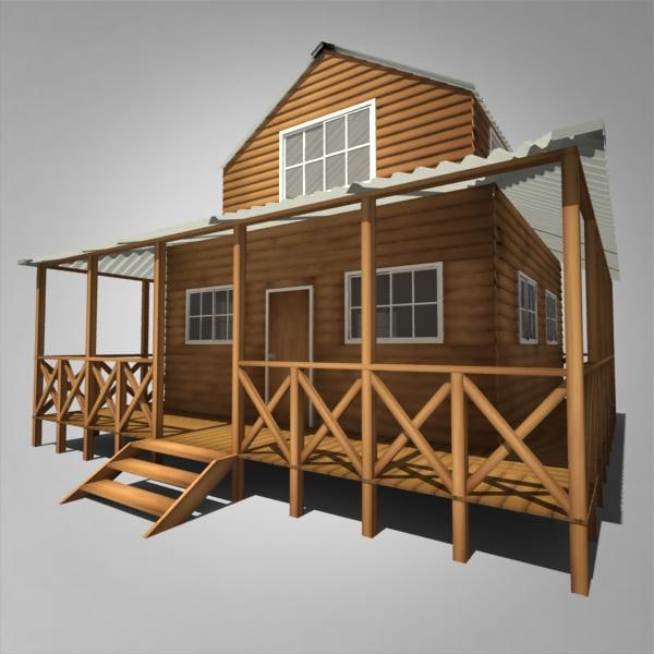 3d model wood house