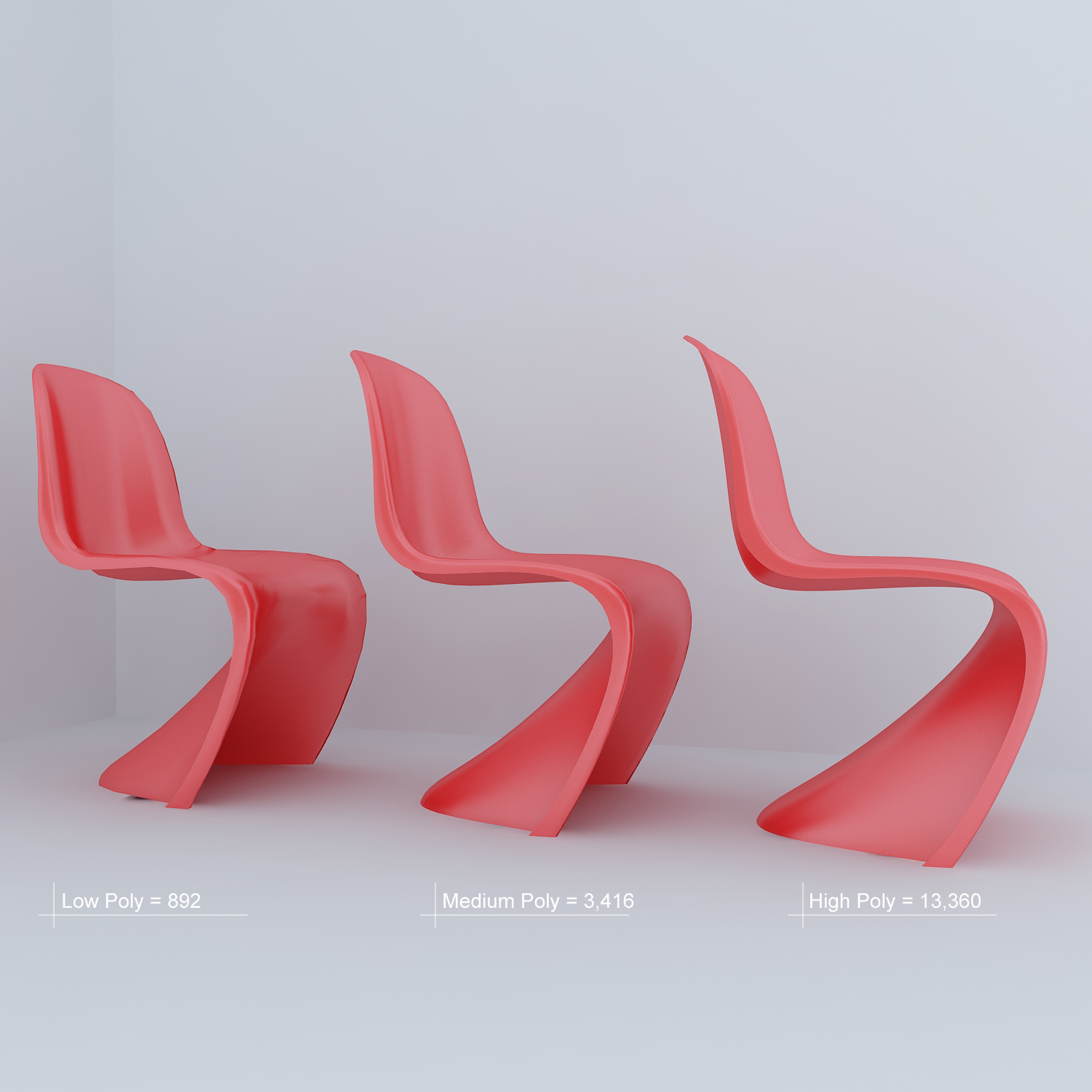 3d model verner panton plastic chair