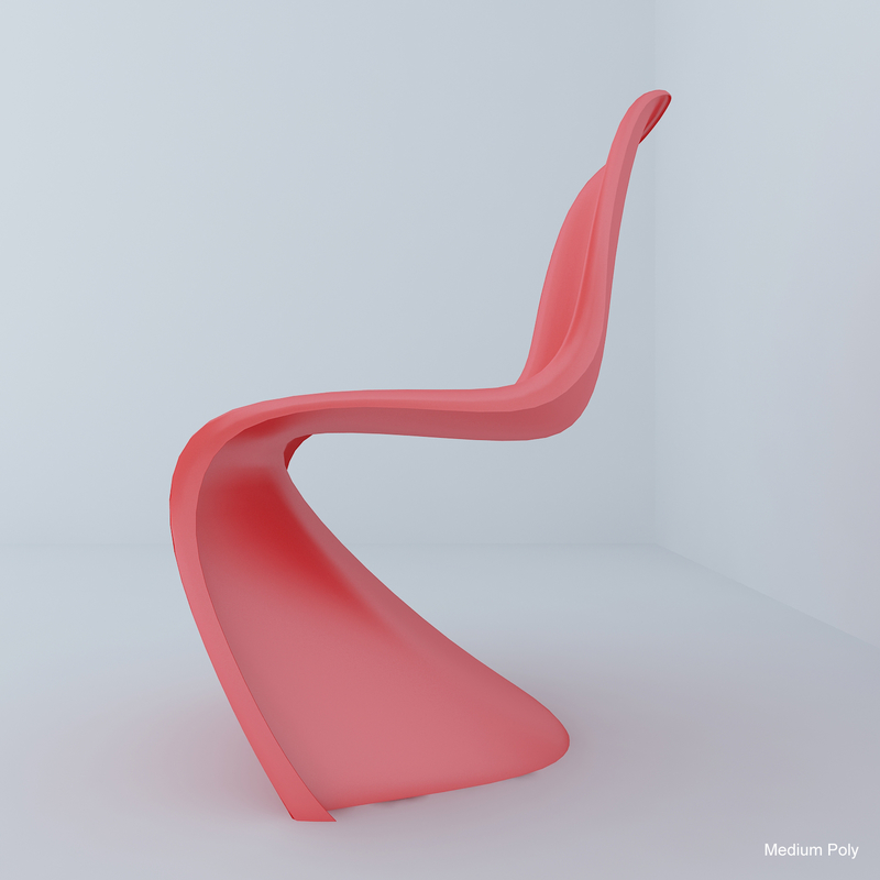 3d model verner panton plastic chair