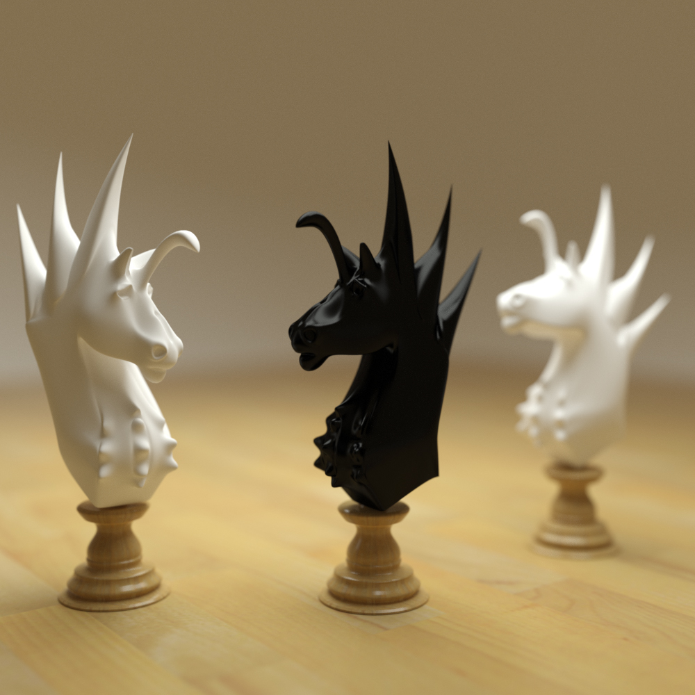 3d model chess knight