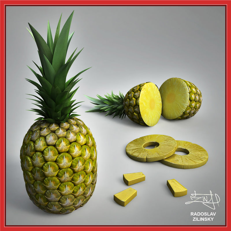 realistic pineapple 3d 3ds