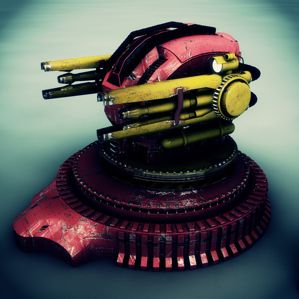 modelo 3d Torreta antiaérea - TurboSquid 578215