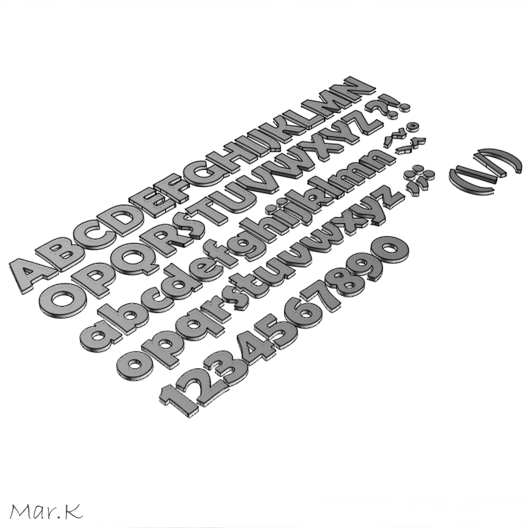 3d font berlin sans fb model