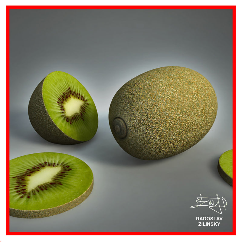 3d realistic kiwi model