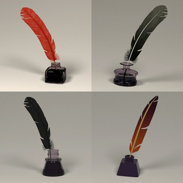 3d model ink pot inkpot