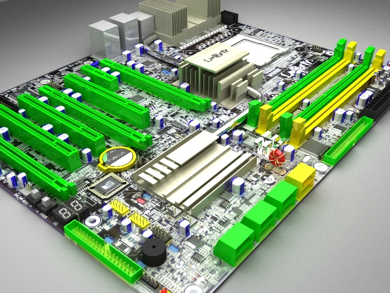 3d model dfi motherboard