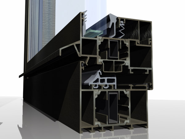 3d cross section window glass model
