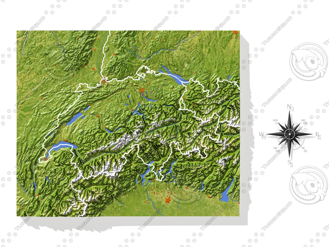 relief switzerland 3d max