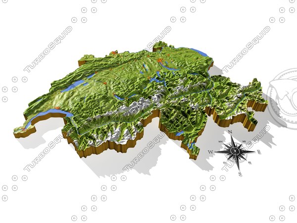 relief switzerland 3d max