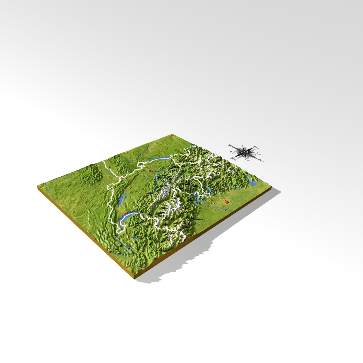 relief switzerland 3d max