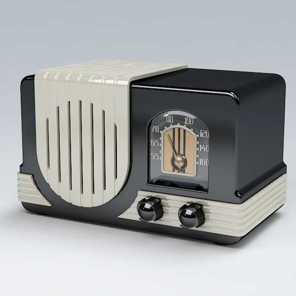 3d model radio antique